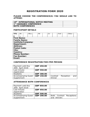 conference registration doc Doc Template | pdfFiller