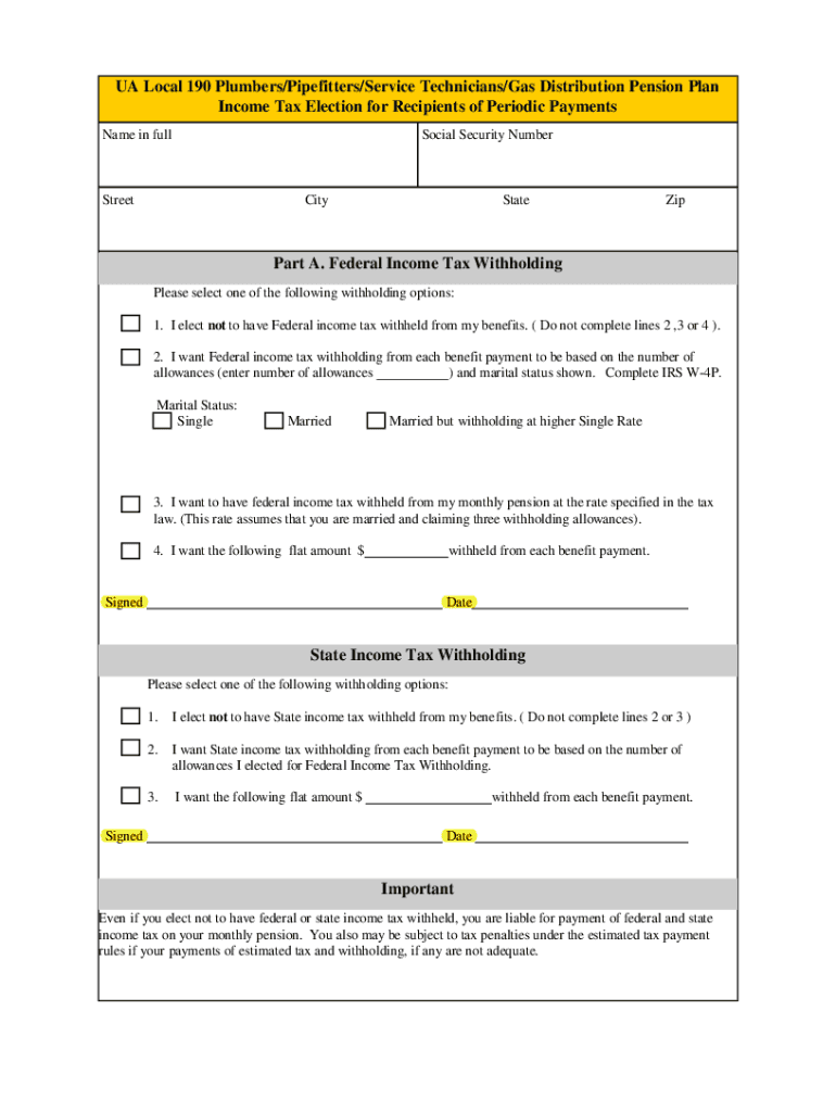 Fillable Online Income Tax Withholding Election (RETAIN TO MAKE ...