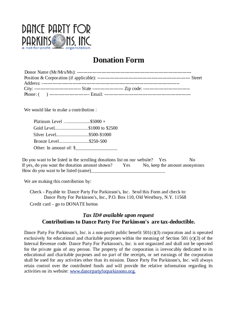 Donor Advised Gift Doc Template | pdfFiller