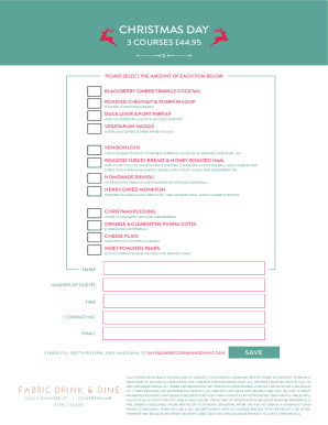 Fillable Online FABRIC CHRISTMAS BOOKING FORM Fax Email Print - pdfFiller