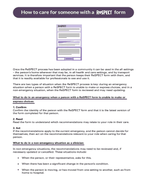 Fillable Online How to care for someone with a ReSPECT form download ...