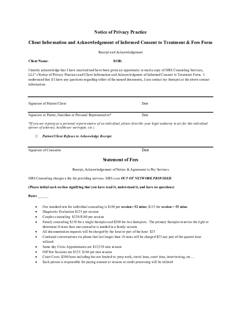 Fillable Online Private Practice Forms: 10 Clinic Forms You MUST Have ...