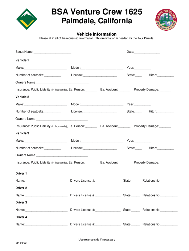 Fillable Online Annual Health and Medical Record - BSA Venturing Crew ...