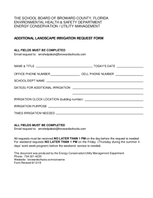 Fillable Online Additional irrigation request form Fax Email Print ...