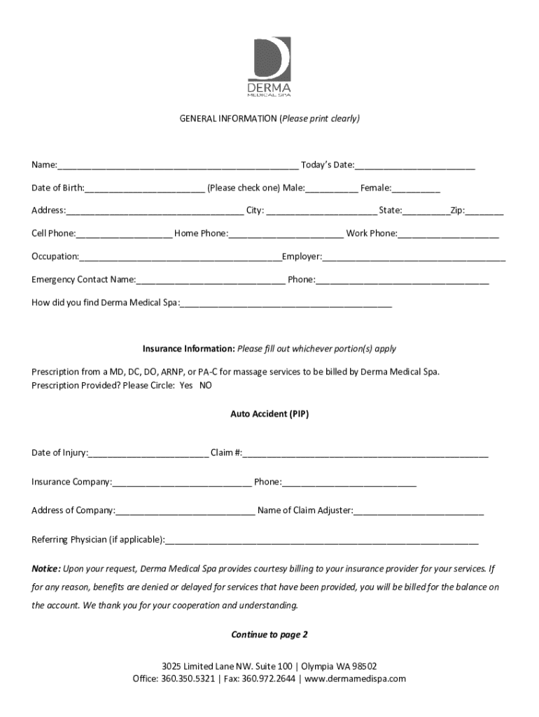 Fillable Online Client Intake Form (Please Print Clearly) Fax Email Print - pdfFiller