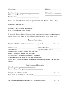 Fillable Online Co-parent Consultation Client Information Sheet Fax ...