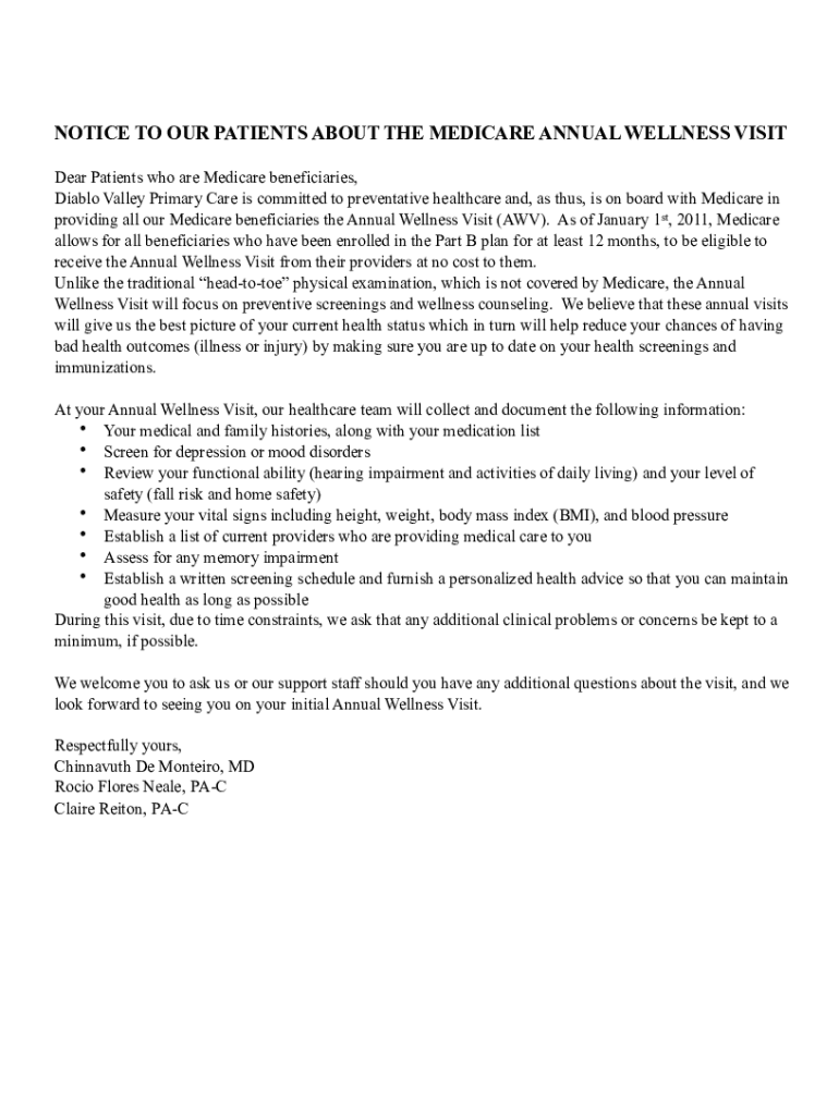 Fillable Online AWV Sample Patient Letter 8750-9690 R3 11/14/17 Fax ...