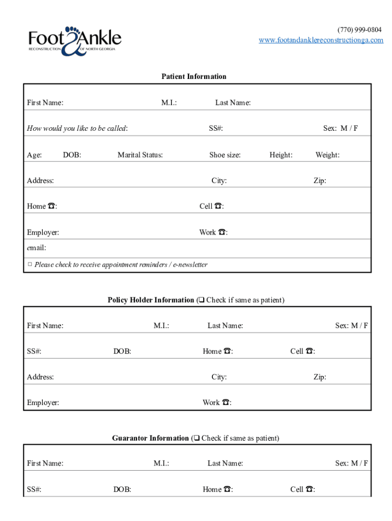 Fillable Online New-Patient-Paperwork FINAL Fax Email Print - pdfFiller