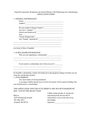Fillable Online 2018 GCP Scholarship Application Form Fax Email Print ...