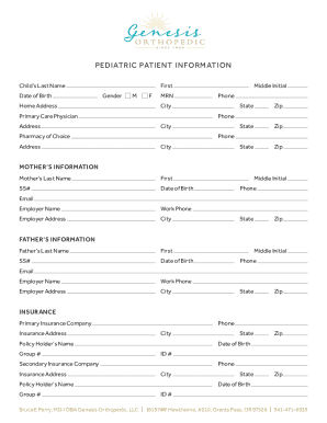 Fillable Online Request Medical Records - Pediatric Hospital Fax Email ...