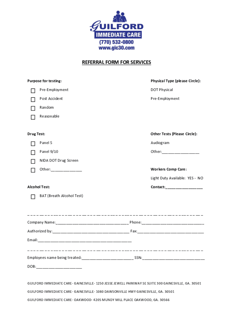 Fillable Online Forms for your visit - Concentra Occupational Health ...