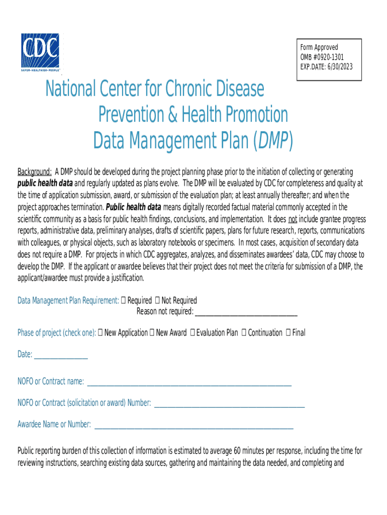 Data Management Plan Template. Data Management Plan Template Doc ...