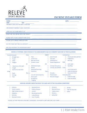 Fillable Online 2. RSM Intake Form Fax Email Print - pdfFiller