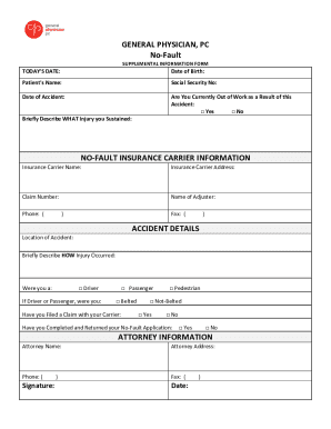 Fillable Online No-Fault In-take Form 10-18.docx Fax Email Print ...