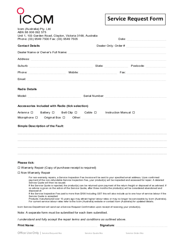 Fillable Online Service Request Form 20200708.docx Fax Email Print ...
