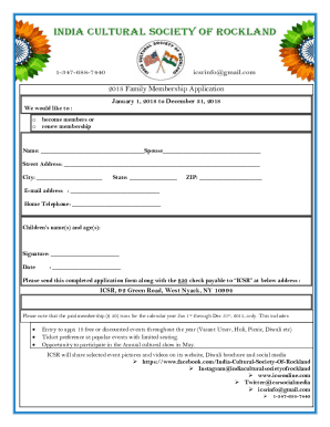 Fillable Online 2018 Family Membership Application Fax Email Print ...