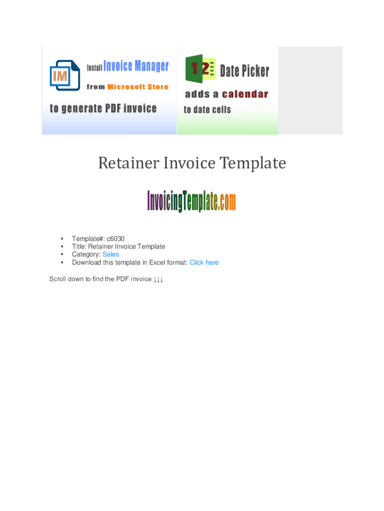 Fillable Online Retainer Invoice TemplateRetainer Invoice Sample ...