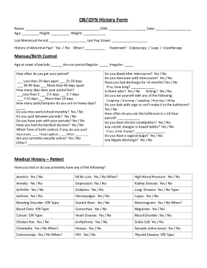 Fillable Online OB-GYN History Form Fax Email Print - pdfFiller