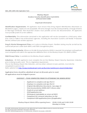 Fillable Online Mackay Airport Aviation Security Identification Card ...