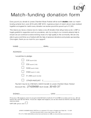 Fillable Online Match-funding donation form Fax Email Print - pdfFiller