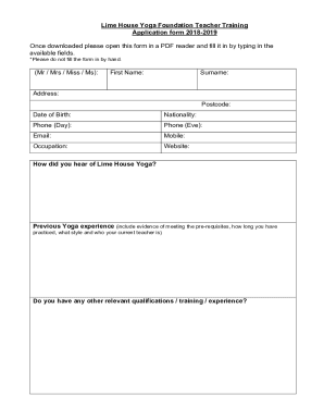 Fillable Online Fillable Online Teacher Training Application Form ...
