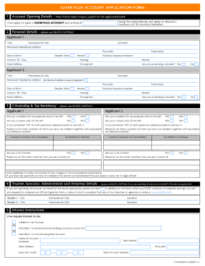 Fillable Online SAVER PLUS ACCOUNT APPLICATION FORM Fax Email Print ...