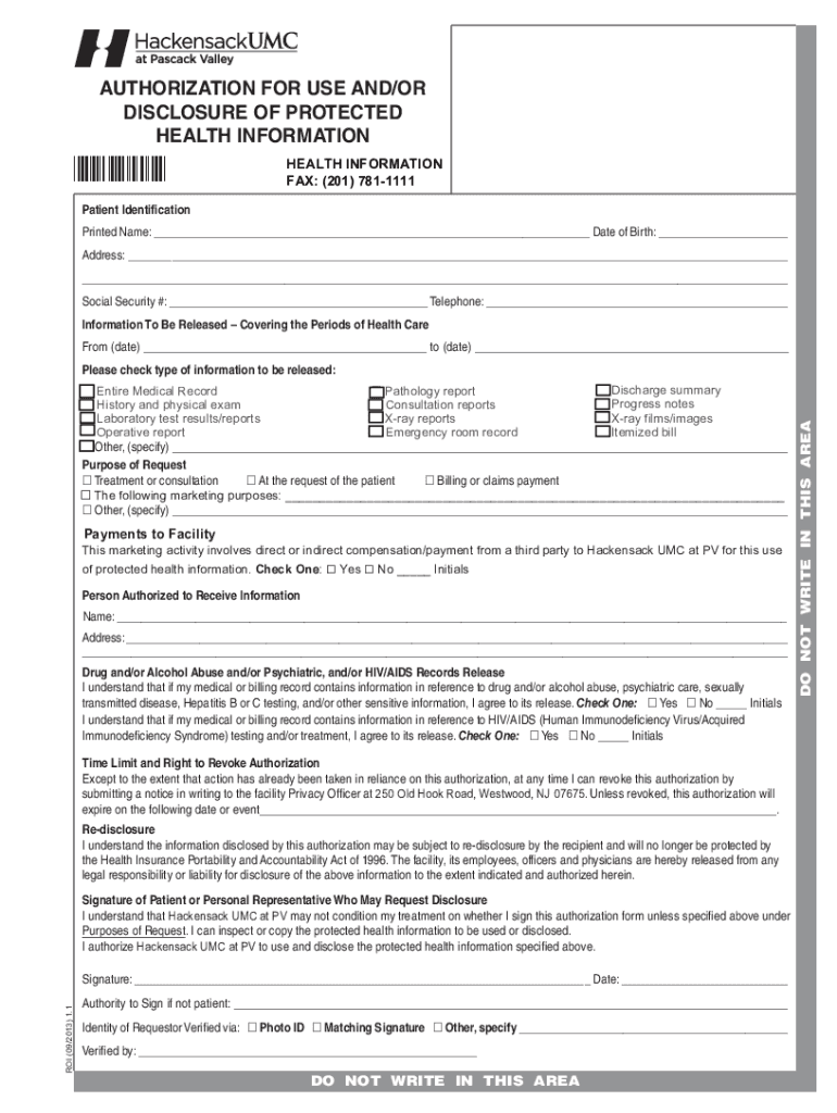 Fillable Online Protected Health Information Authorization for Release, Use ... Fax Email Print ...