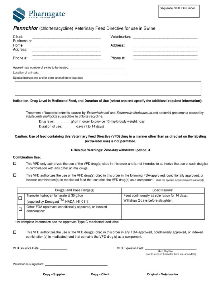Fillable Online Pennchlor (chlortetracycline) Veterinary ...