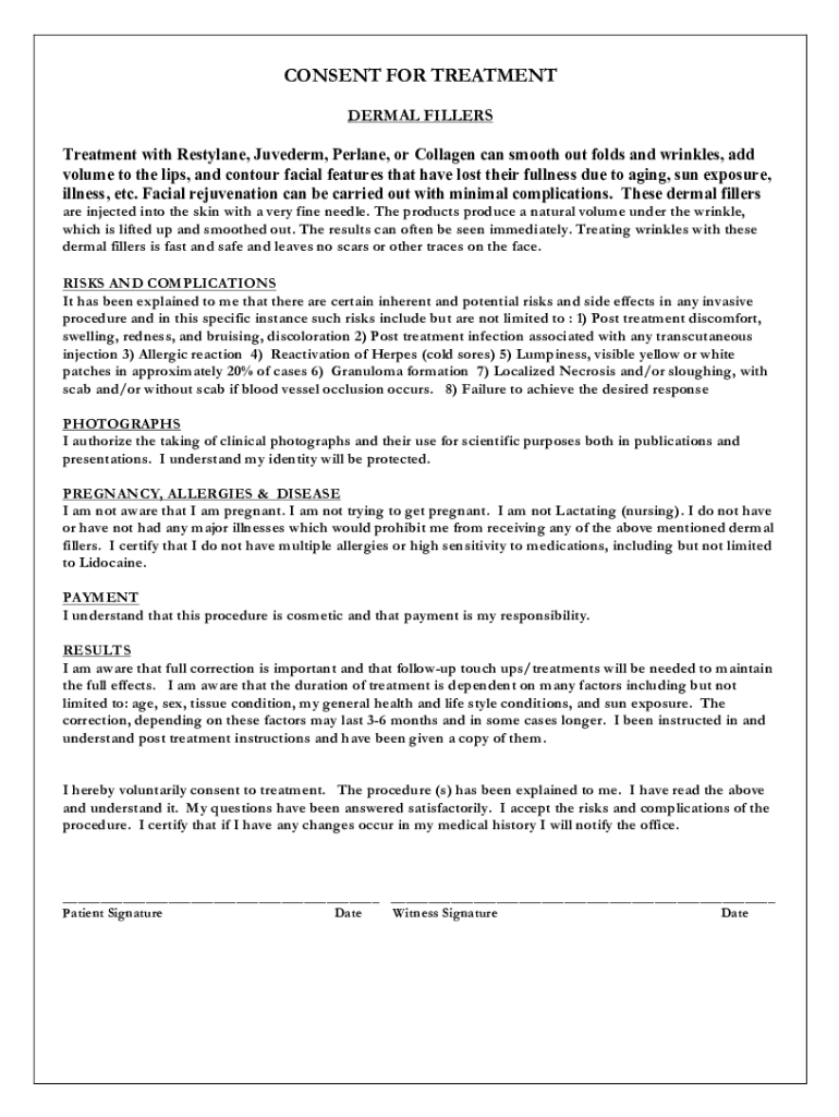 Fillable Online PDF Dermal Fillers Consent Form Fax Email Print - pdfFiller