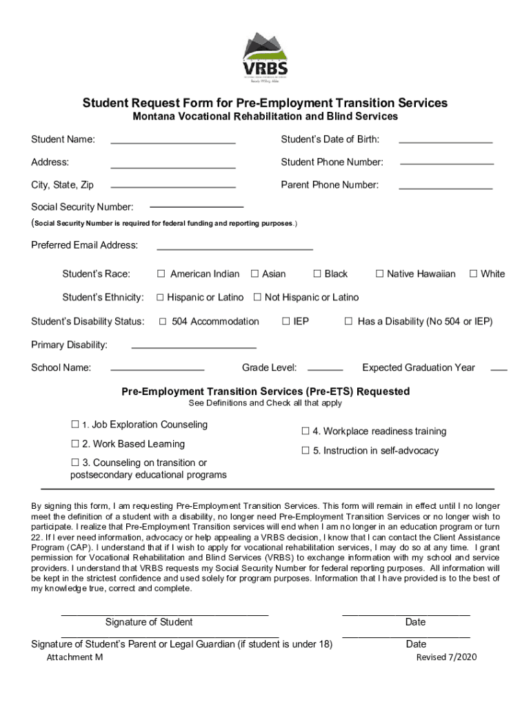 Fillable Online dphhs mt Student Request Form. Student Request Form Fax Email Print - pdfFiller