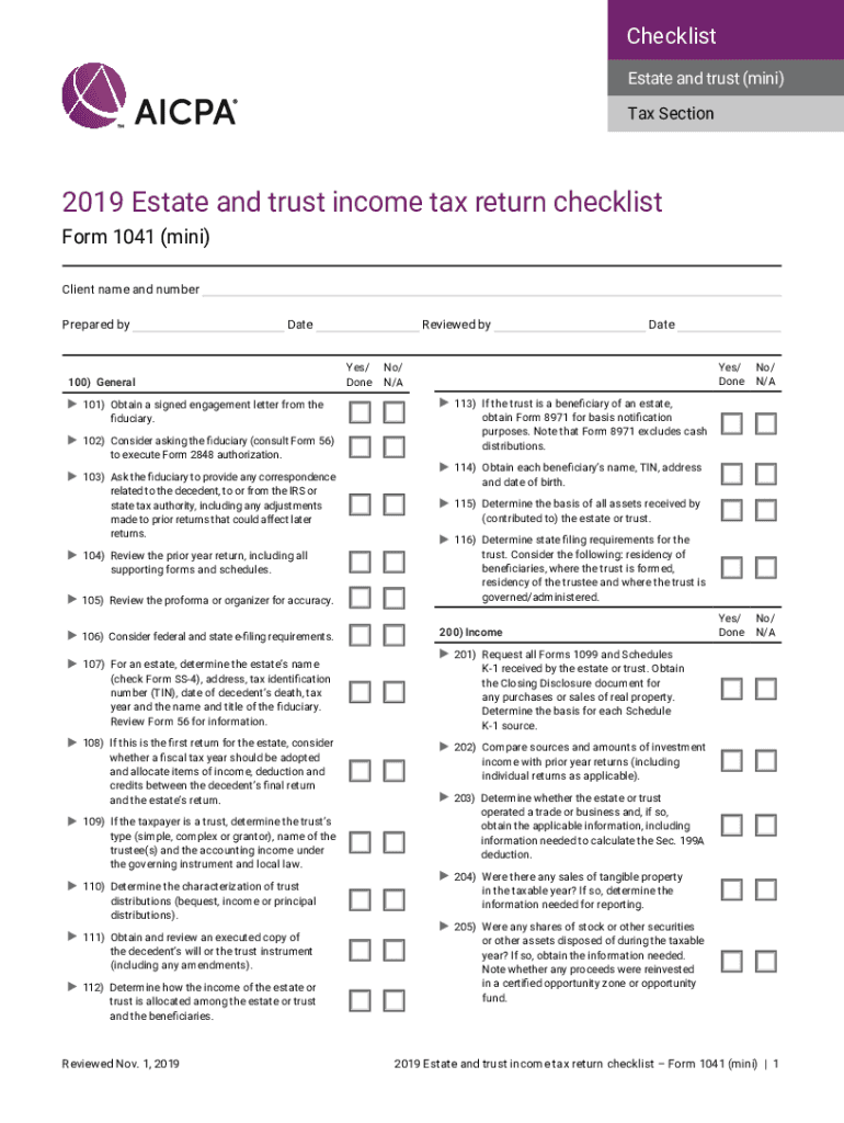 Fillable Online Fillable Online Form 1041, Income Tax return for Trusts ...