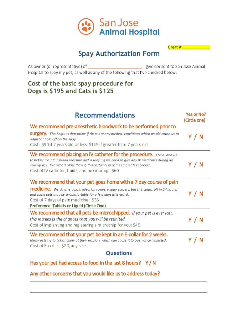 Fillable Online SPAY/NEUTER SURGERY CONSENT FORM - Precision ... Fax ...