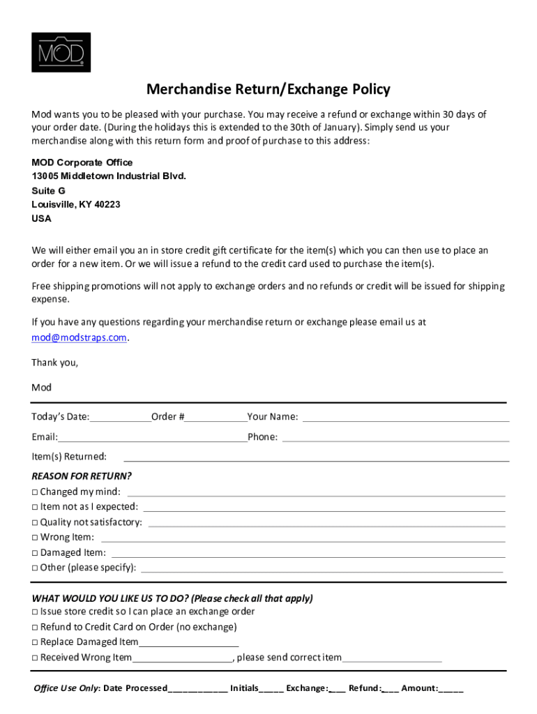 Fillable Online Ecommerce Return Policies: Examples, Stats, Template ...