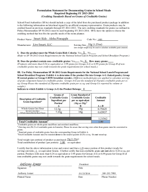 Fillable Online Attachment C-1 Formulation Statement for Documenting ...