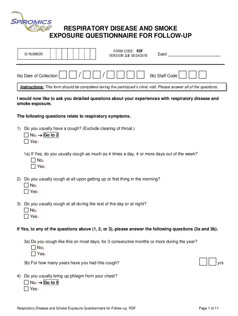 Fillable Online RESPIRATORY DISEASE AND SMOKE Fax Email Print - pdfFiller