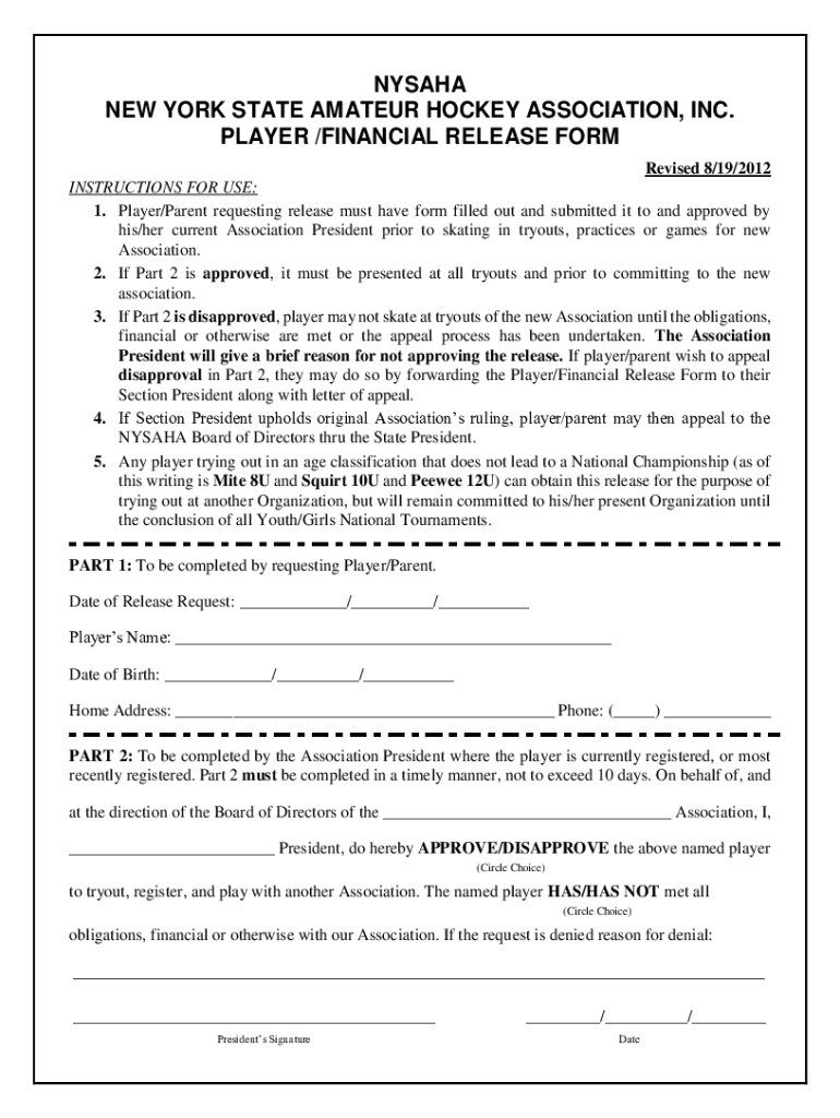 Nysaha Release Form - Fill Online, Printable, Fillable, Blank | pdfFiller