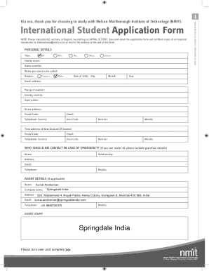 Fillable Online International Application Form - PDF Free Download Fax ...