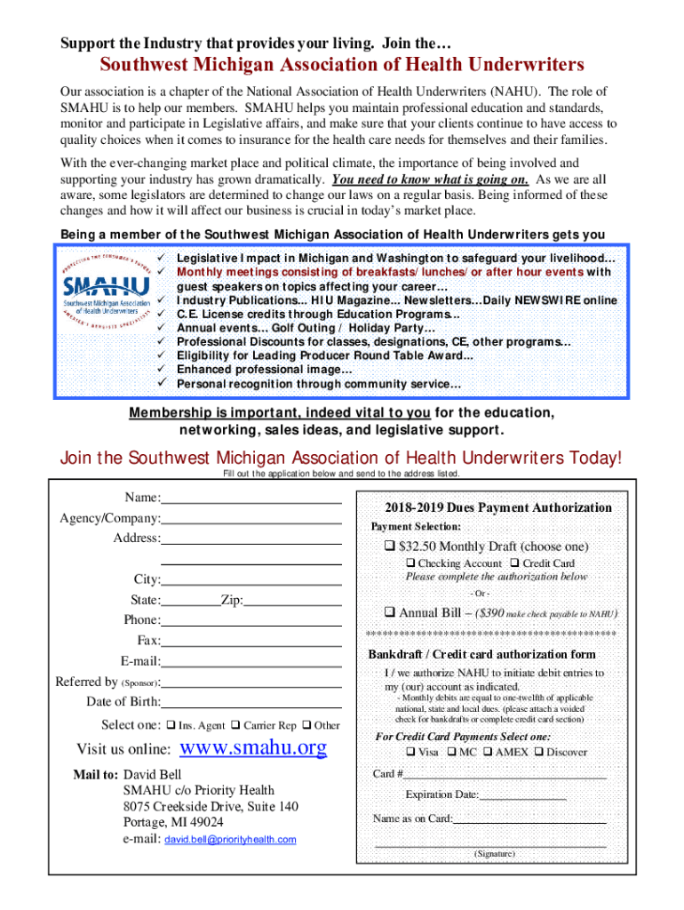 Fillable Online WHY NAHU? - Ohio Association of Health Underwriters ...