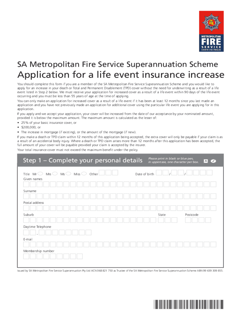 Fillable Online SA.GOV.AU - South Australian Metropolitan Fire Service ...