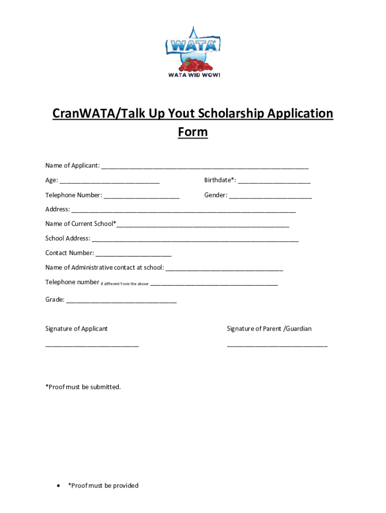 Fillable Online PDF SCHOLARSHIP APPLICATION FORM - Latchkey Child ...