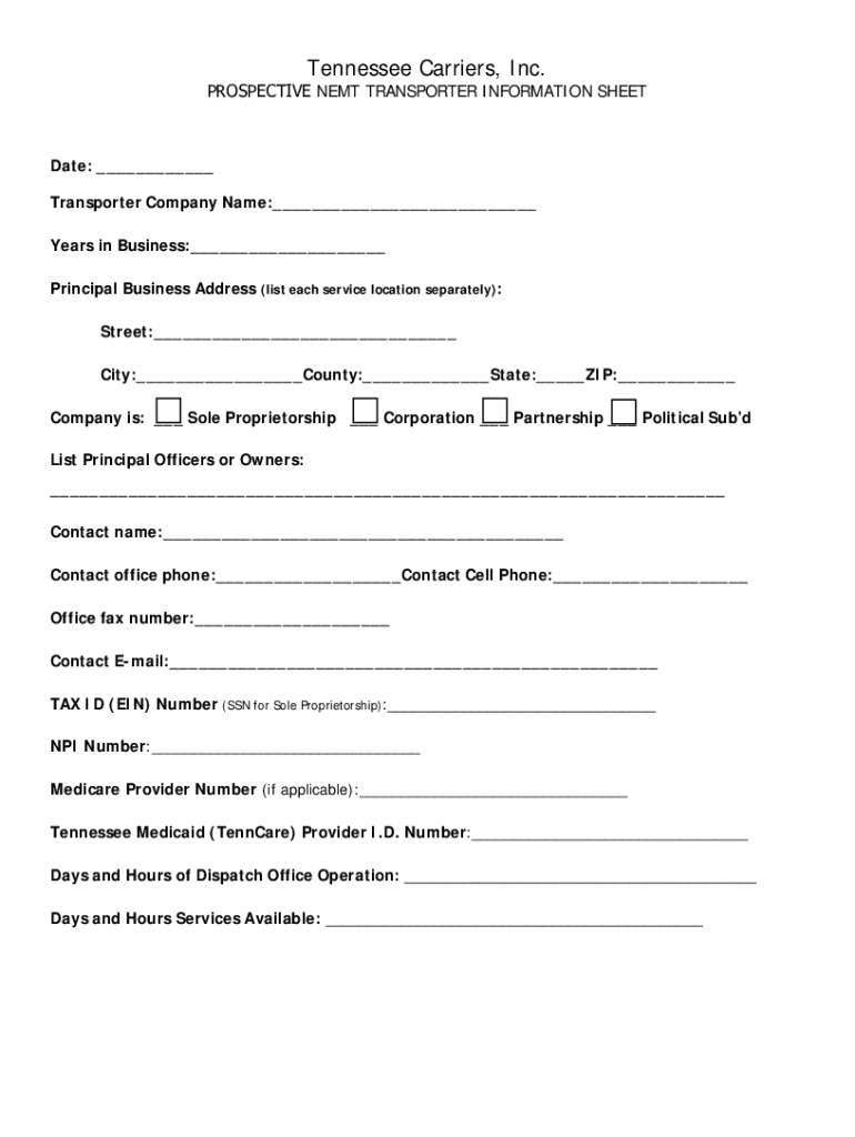 Fillable Online Tennessee Carriers and Lyft partner for non-emergency ...