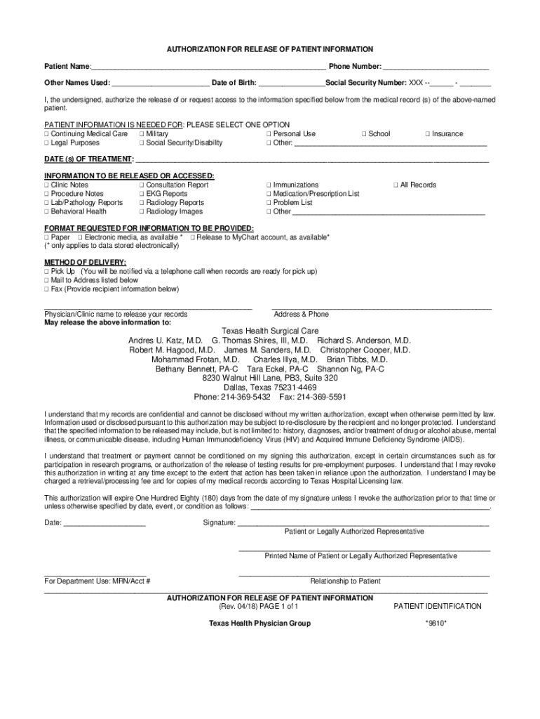 Fillable Online Requesting Your Record - UT Southwestern Medical ...