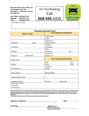 Fillable Online Personal Account Form Fax Email Print - pdfFiller