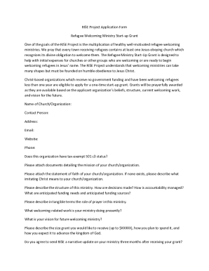 Fillable Online Refugee Ministry Application Form Fax Email Print ...