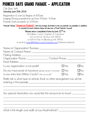 Fillable Online Pioneer Days Parade Entry Form 2018.docx Fax Email ...