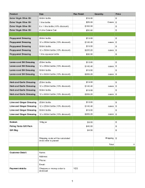 Fillable Online PYG Retail Order Form pdf Fax Email Print - pdfFiller