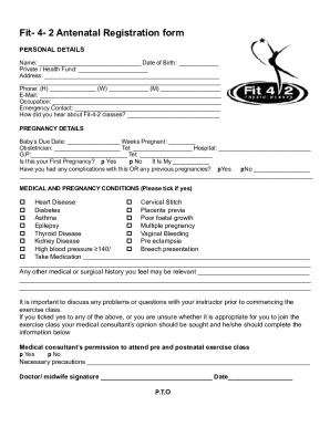 Fillable Online Antenatal registration form - Royal Brisbane and Women ...