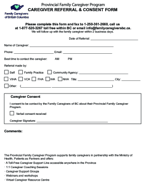 Fillable Online FREE 6+ Caregiver Consent Forms in PDFMS WordFREE 6 ...