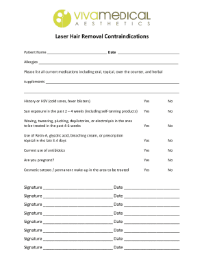 Fillable Online Laser hair removal contraindications form.docx Fax ...