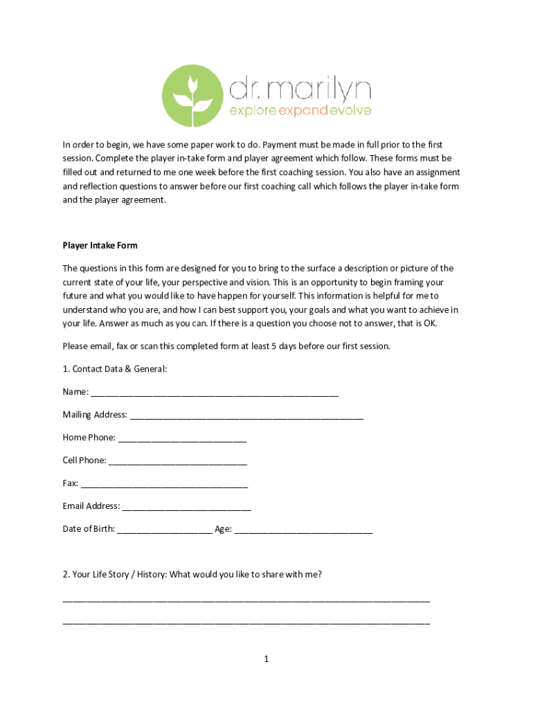 Fillable Online First Coaching Session Template - baitacolmartorel.it ...